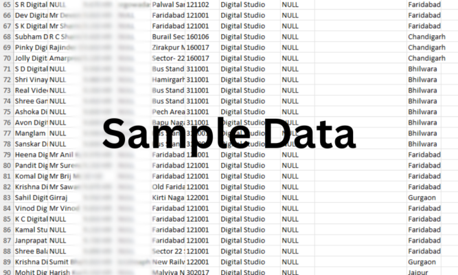 Digital Photography Studio Data - All India Database