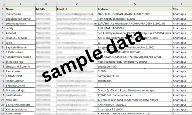 Business Development / Sales Professionals Data - All India Database