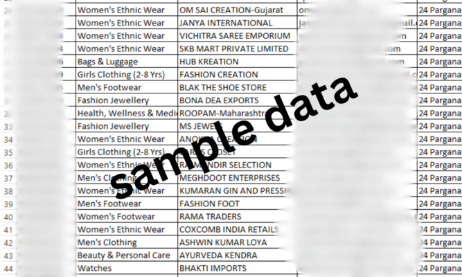 Online Sellers Data - All India Database