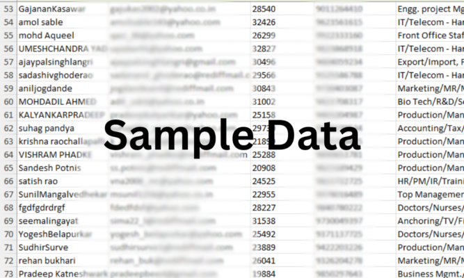 All India Database Of HNI & High Income Employee - All India Database