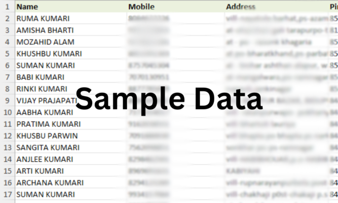 Samaj Community Wise 2 Crore Data - All India Database