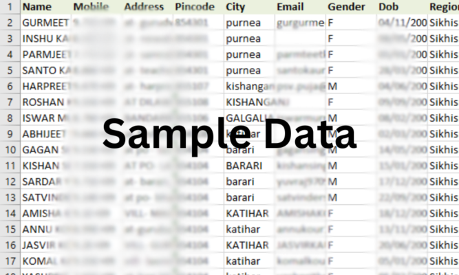 Samaj Community Wise 2 Crore Data - All India Database