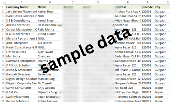 Recruitment Agencies Data - All India Database