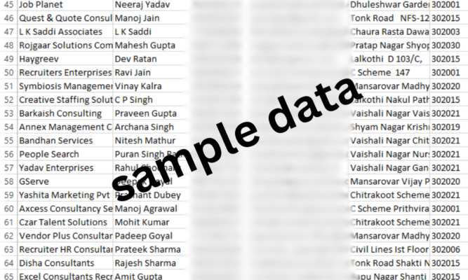 Recruitment Agencies Data - All India Database